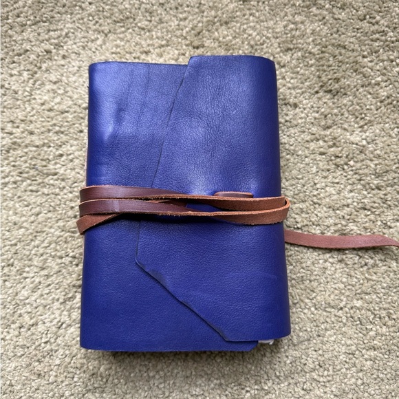 Other | Iona Blue Leather Journal With Brown Strap Brand New | Poshmark